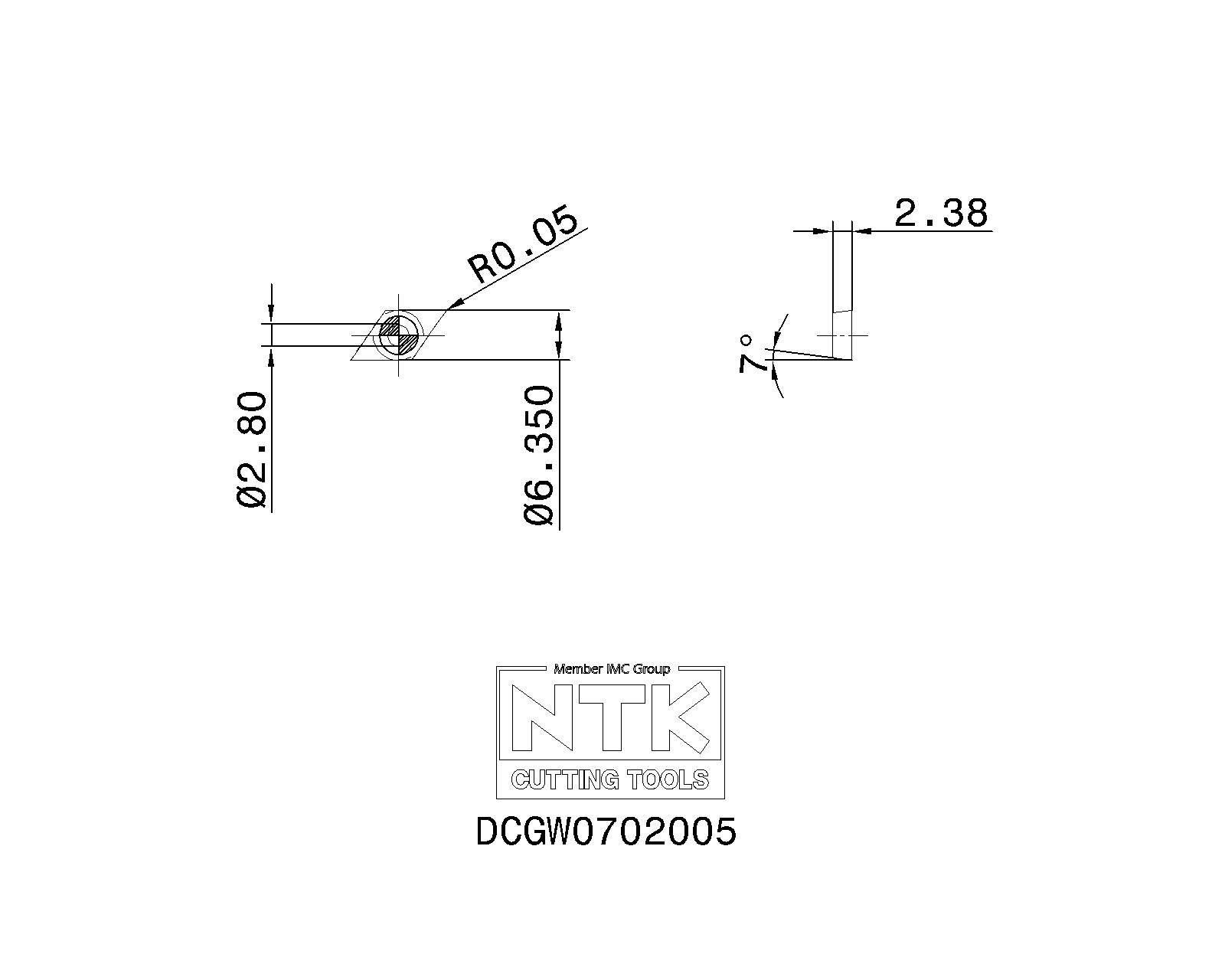 NTK Cutting Tools - Metal Working Tools - DCGT type insert with wiper ...